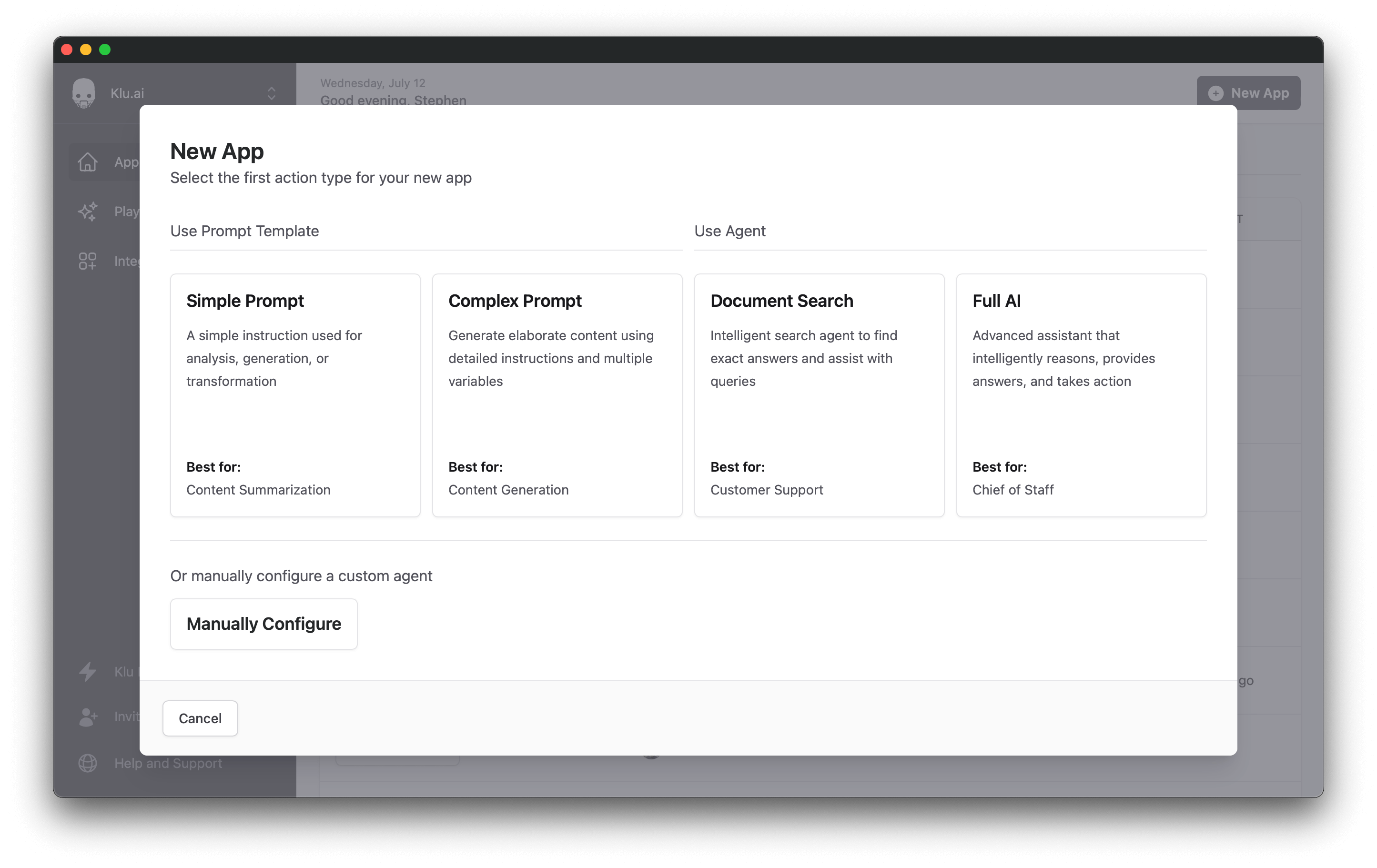 Generative Actions Klu ai